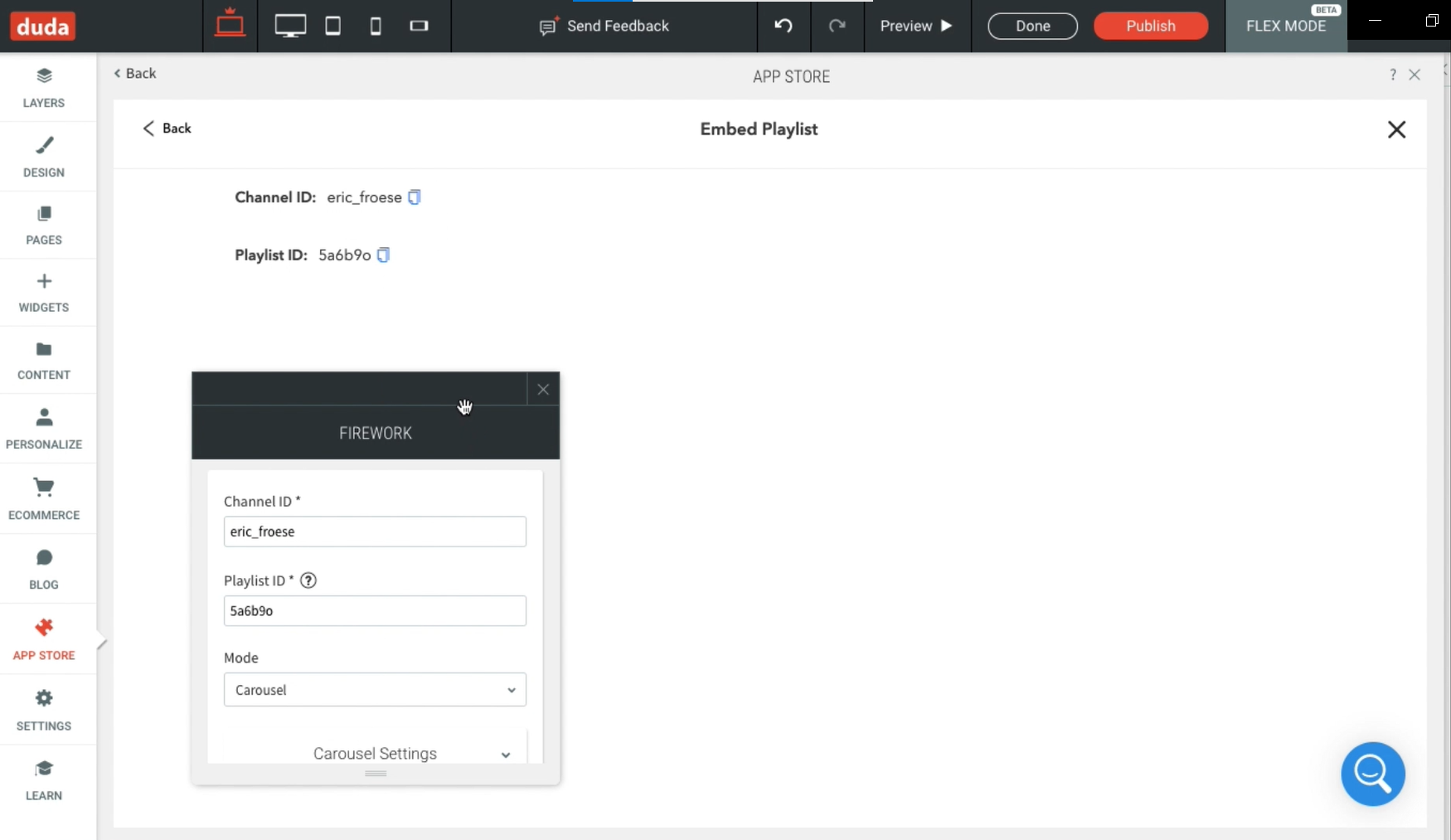 Integrate Firework with Duda